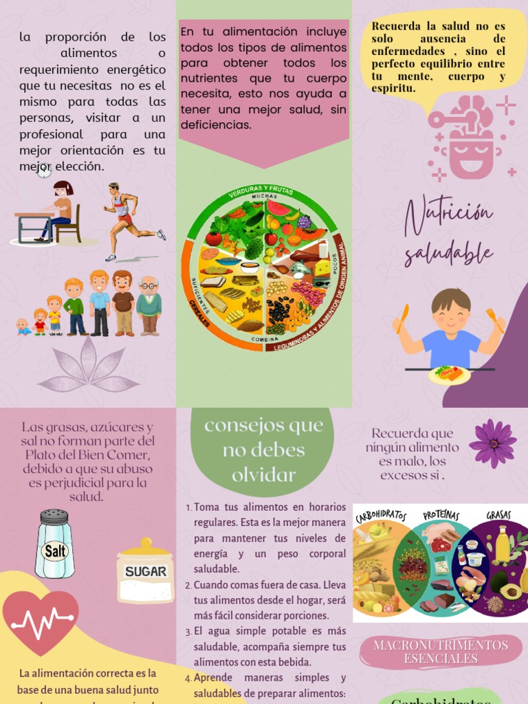 Triptico de Recomendaciones Nutricionales | PDF | Alimentos | Obesidad