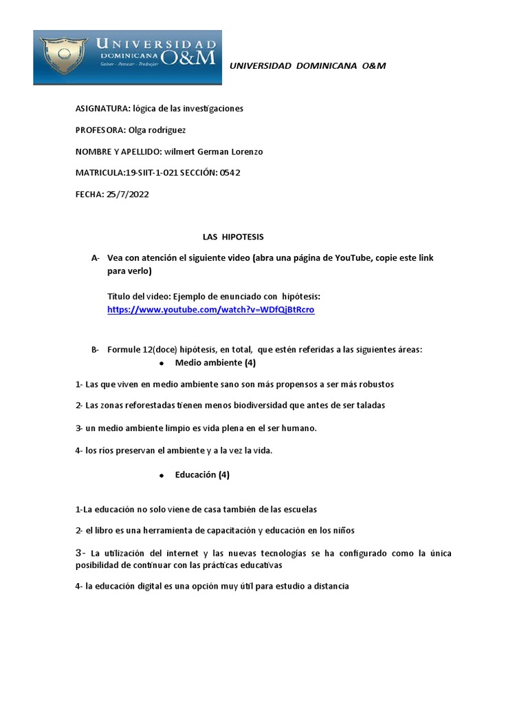 Practico Las Hipotesis | PDF | Crecimiento personal y profesional ...