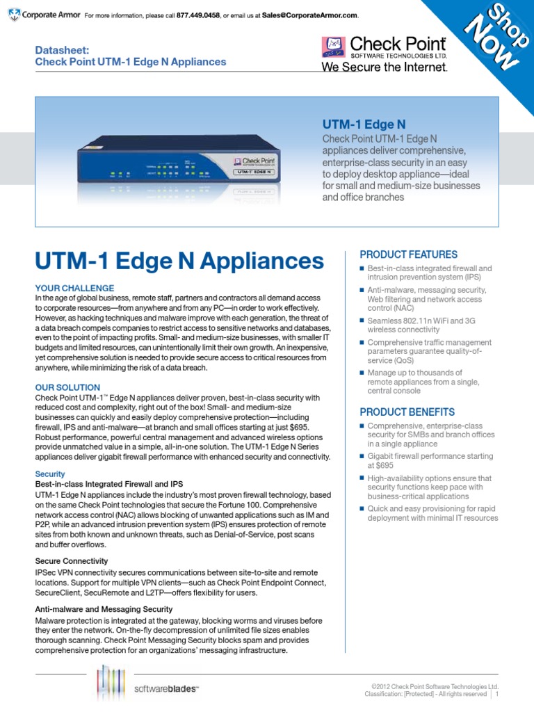 UTM 1 Edge Datasheet | PDF | Wireless Lan | Computer Network