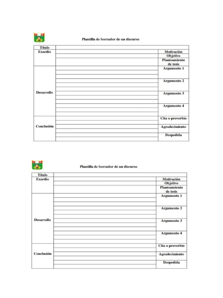 Plantilla de Discurso | PDF