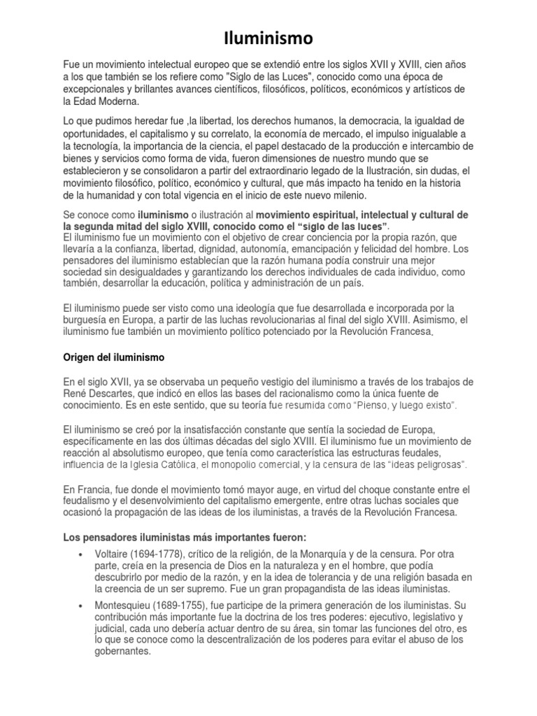 Iluminismo | PDF | Era de iluminacion | Renacimiento