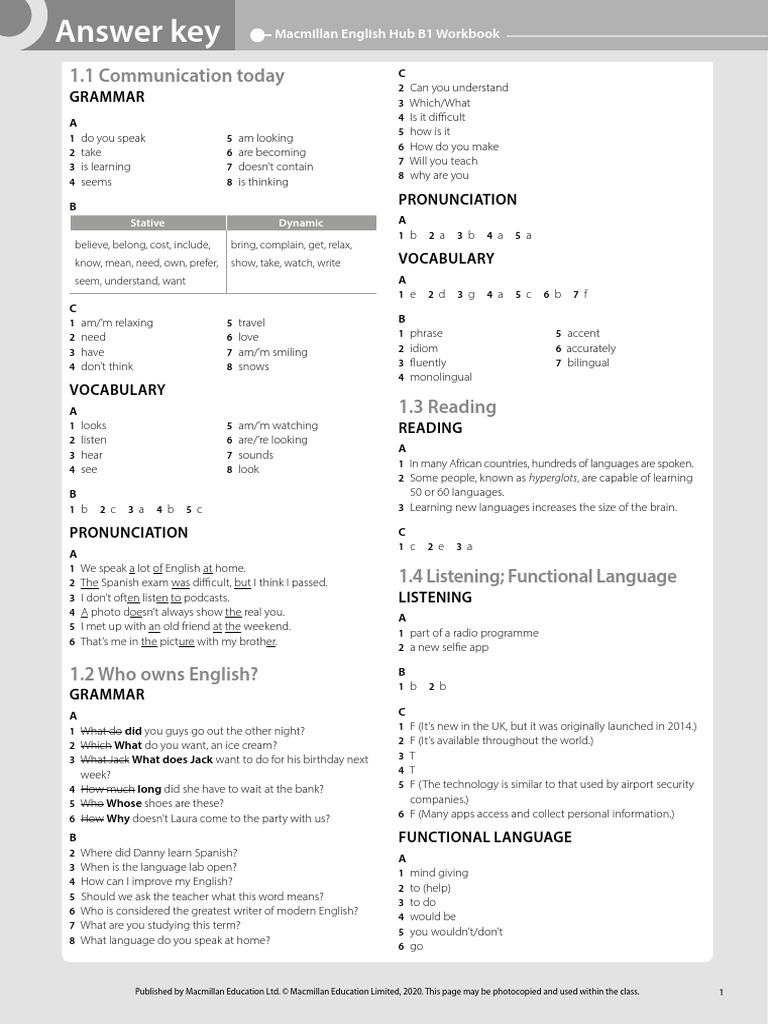 MEH EOI B1 Workbook Answer Key | PDF | English Language | Multilingualism