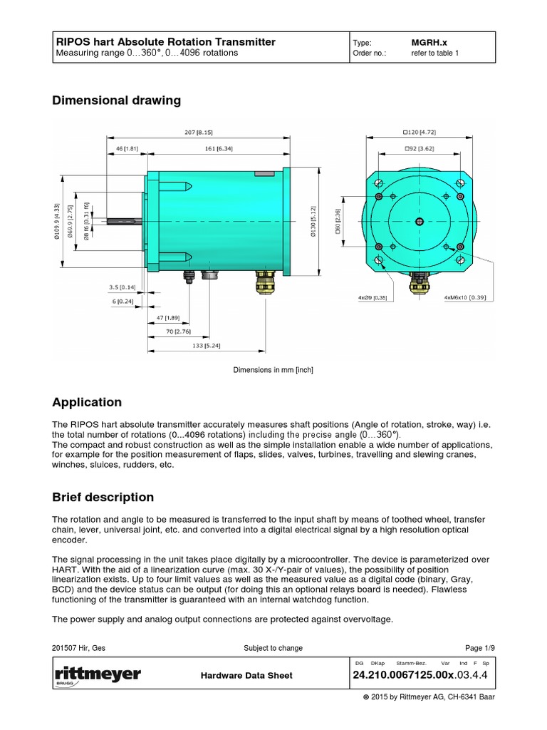 RIPOS Hart Absolute Rotation Transmitter | Download Free PDF | Relay ...