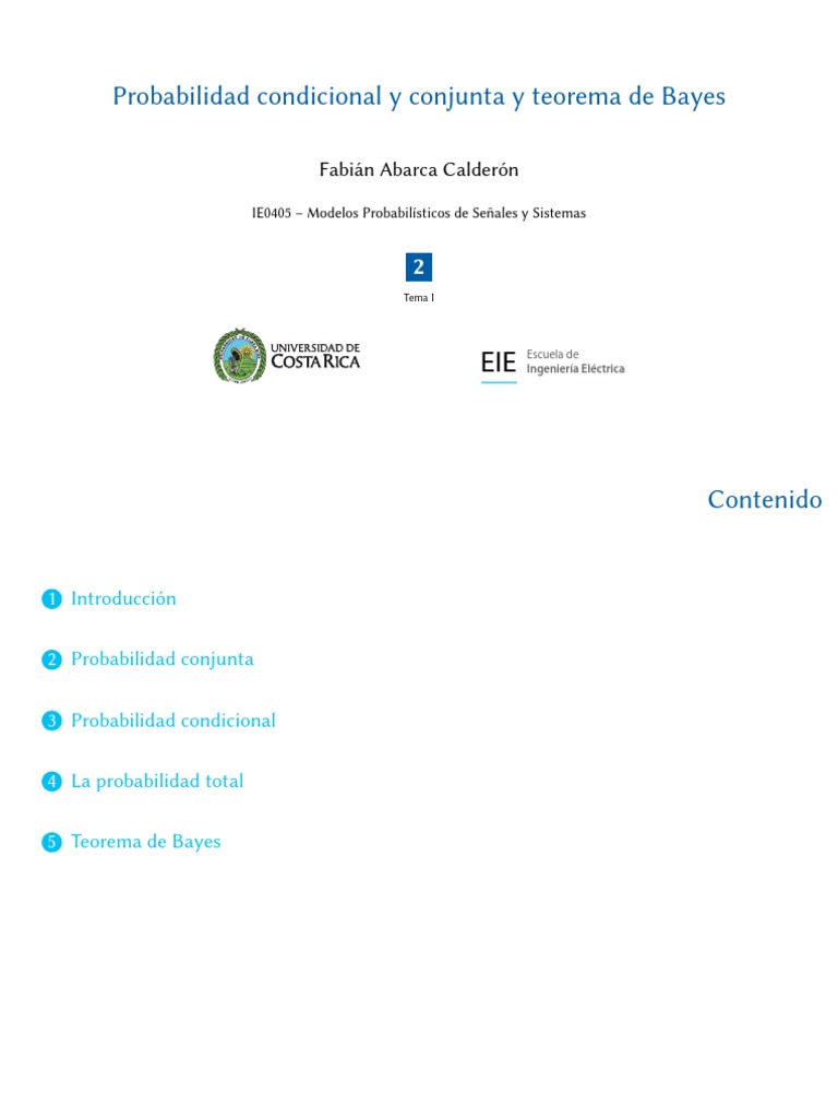 2 Probabilidad Conjunta y Condicional y Teorema de Bayes | PDF ...