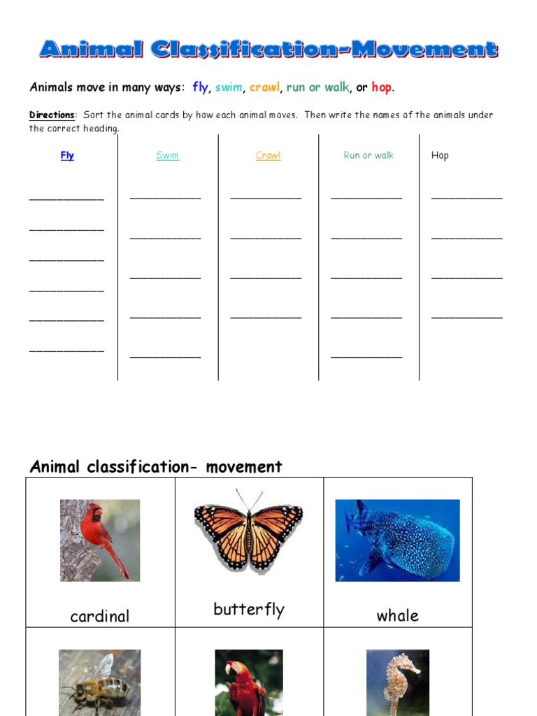 Animals Move in Many Ways:, ,,, or .: Crawl | PDF