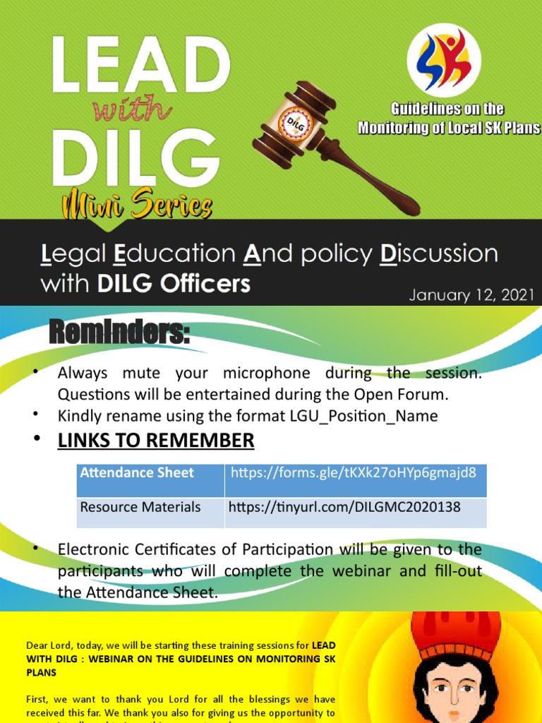 1st LEAD With DILG - SK | PDF