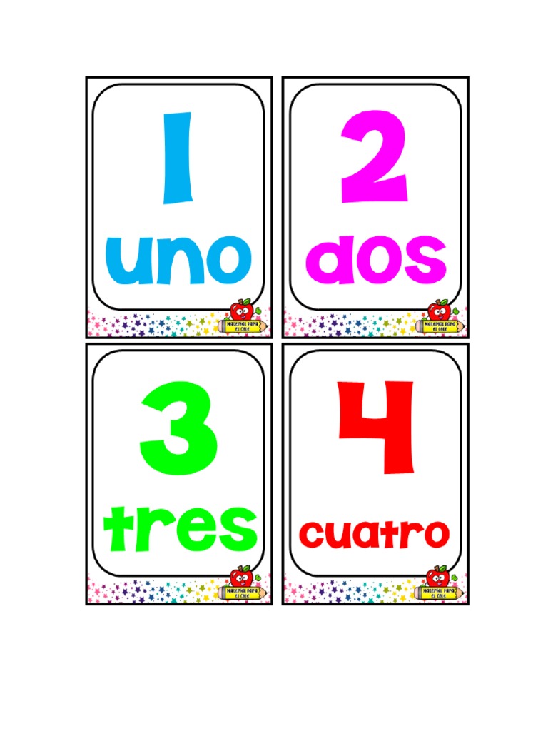 Tarjetas de Numeros | PDF