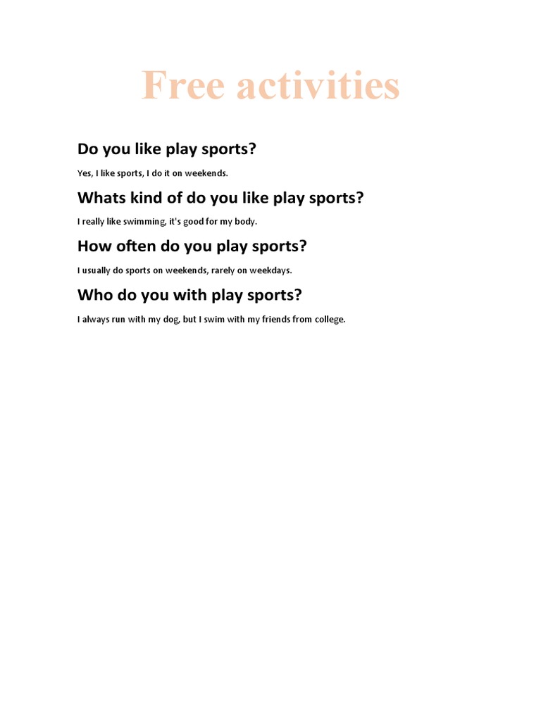 Free Activities | PDF | Self-Improvement | Wellness