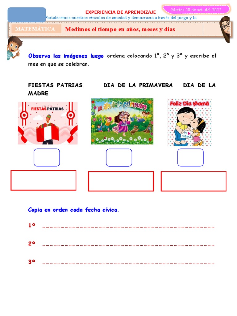 D2 A1 FICHA Medimos El Tiempo en Años, Meses y Días | PDF