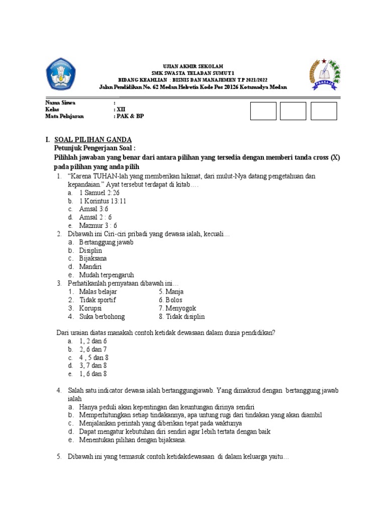 Soal Usbn 12-Pak | PDF