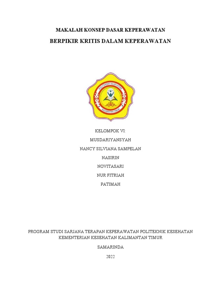 Makalah KDK Berpikir Kritis Dalam Keperawatan | PDF