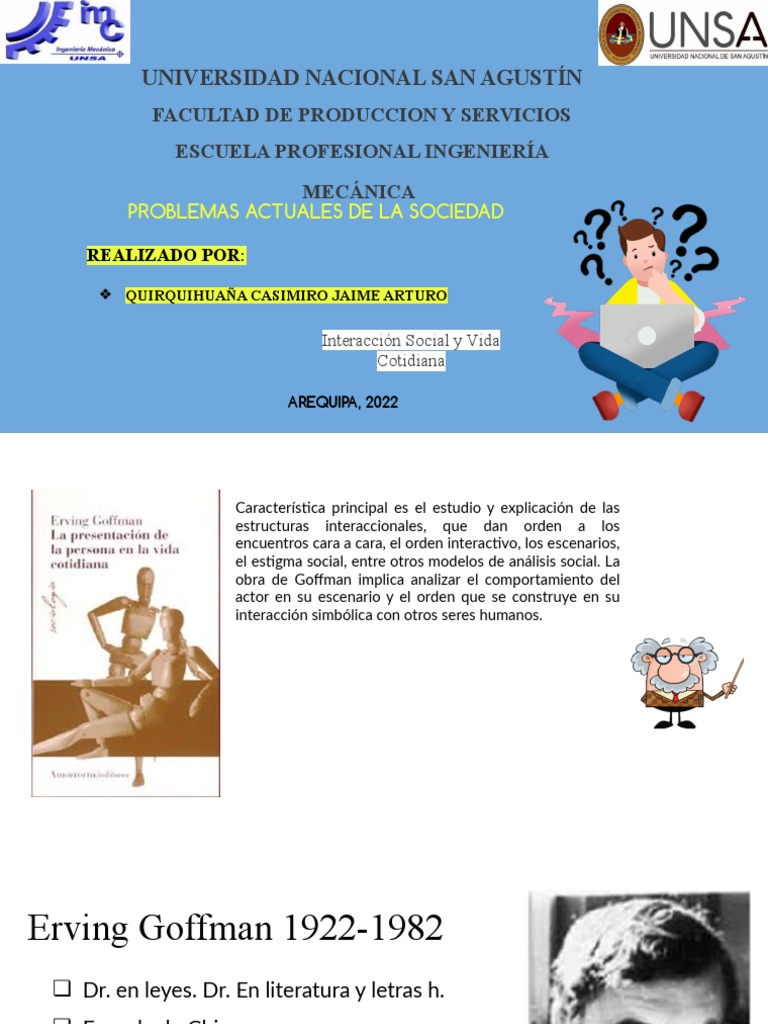 Interacción Social según Goffman | PDF | Sociología | Comunicación