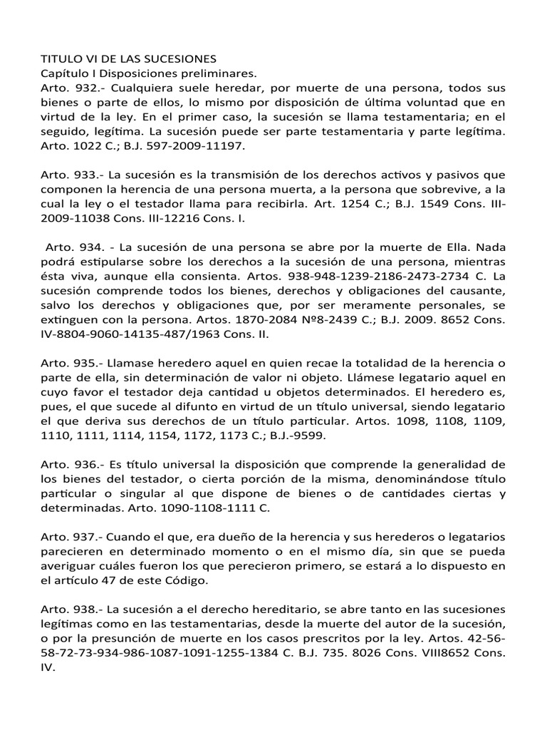 Articulos De Las Sucesiones Con El Nuevo Codigo Civil Vigente 15 01