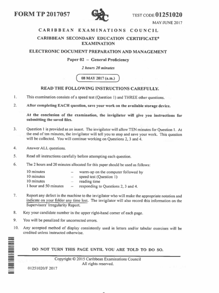 2017 Jun CSEC EDPM P2 | PDF