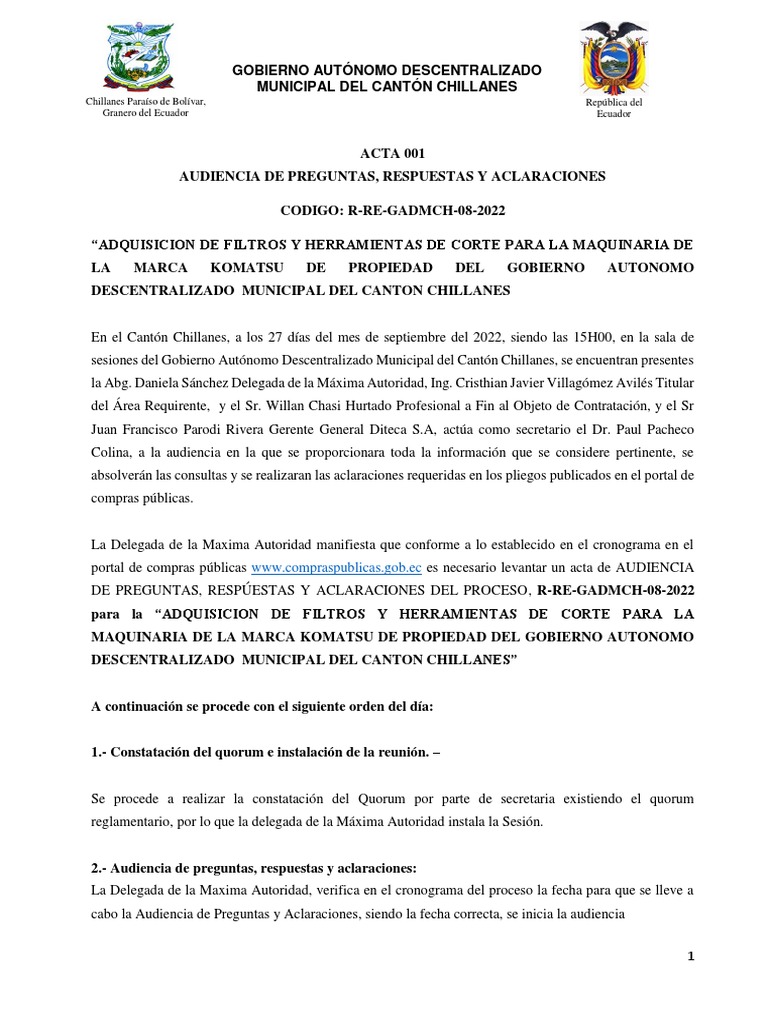 ACTA KOMATSU-signed-signed | PDF | Ecuador