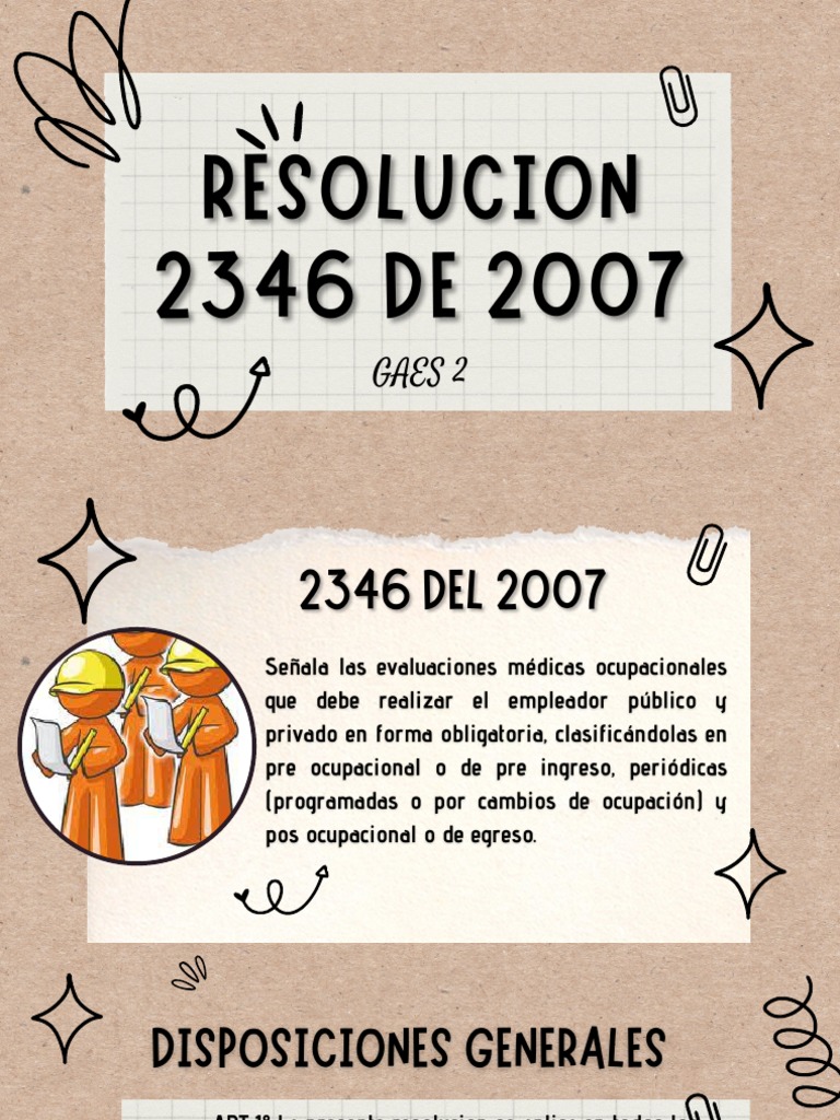 Resolucion 2346 y Ley 1562 | PDF | Seguridad y salud ocupacional ...