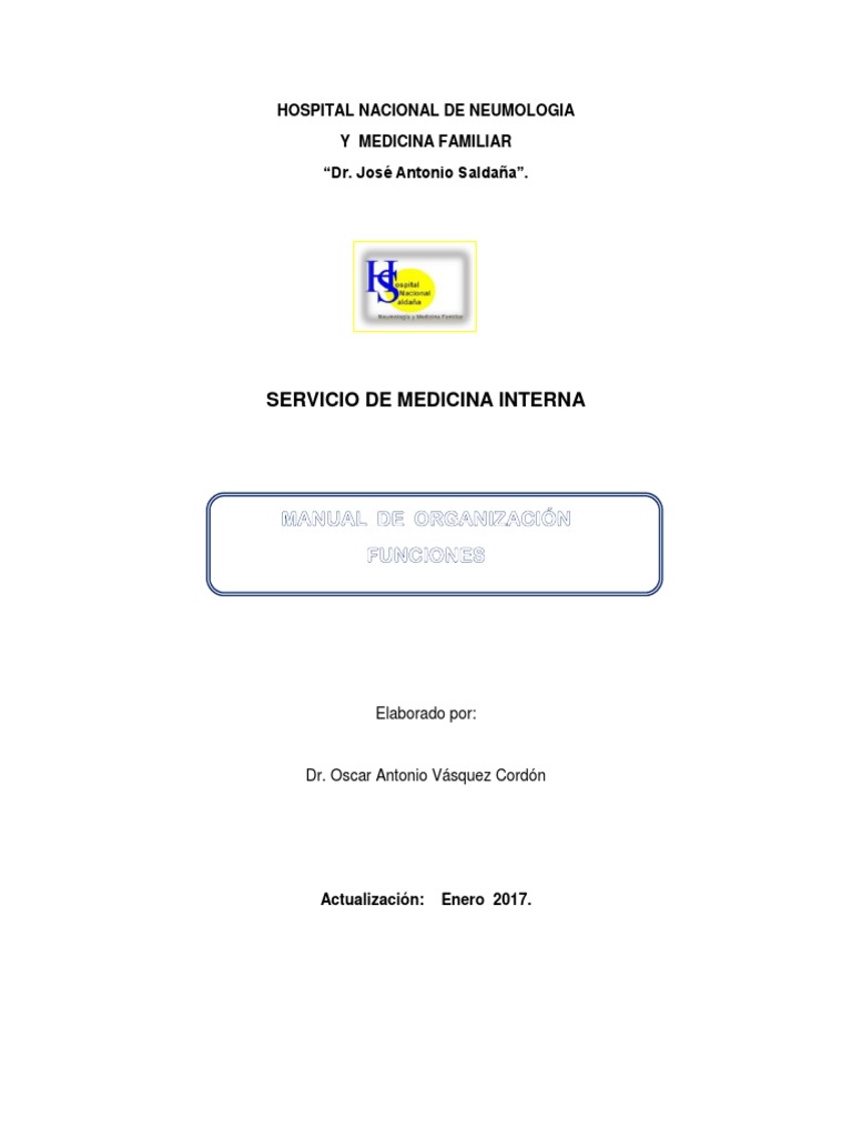 Manual de Funciones de Medicina Interna 2017 27-02-2017 | PDF | Hospital | Historial médico
