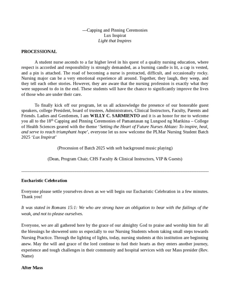 Lighting the Path: An Account of the 18th Capping and Pinning Ceremony ...