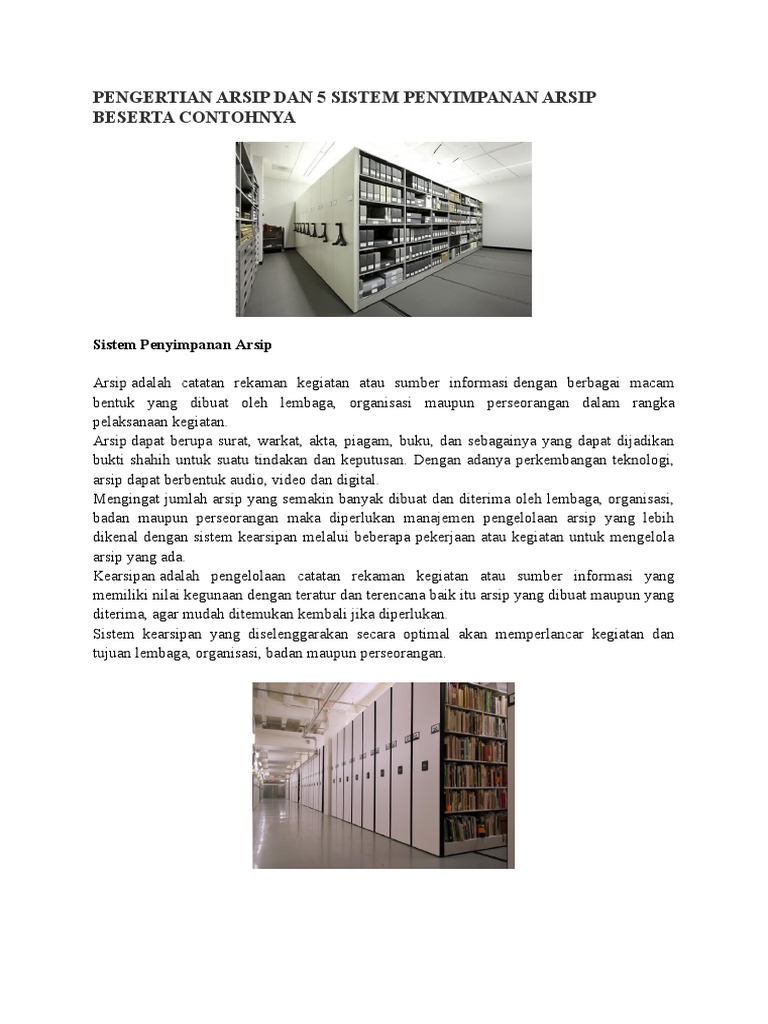 1 Pengertian Arsip & Kearsipan | PDF