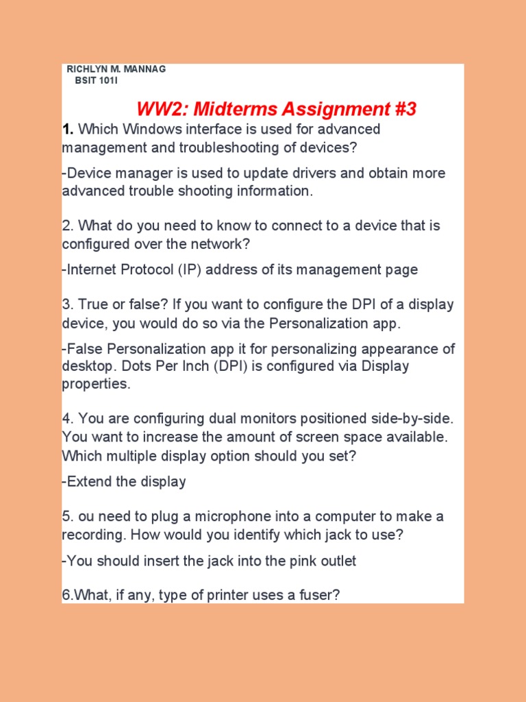 WW2 Midterms Assignment #3 | PDF