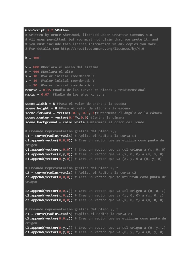 Simulación de la caída libre de una esfera en VPython | PDF | Vector ...