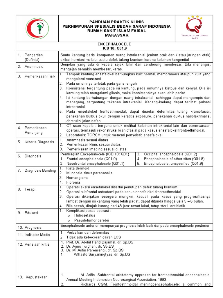 Panduan Encephalocele untuk Praktisi | PDF
