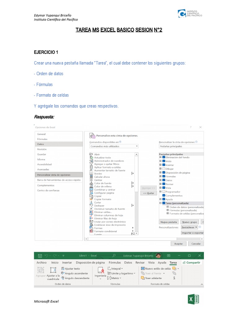 Tarea Msexcel Bas s2 Yupanquibriceñoedymar | PDF