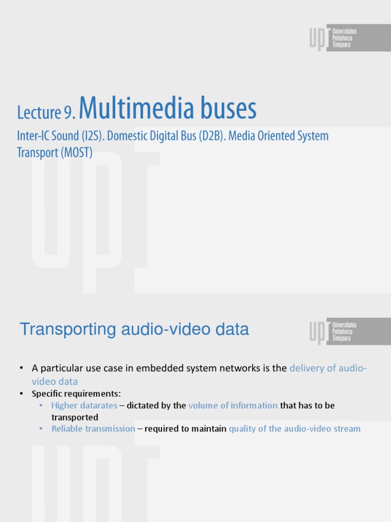Lecture 9 - Multimedia buses - Inter-IC Sound (I2S), Domestic DIgital ...
