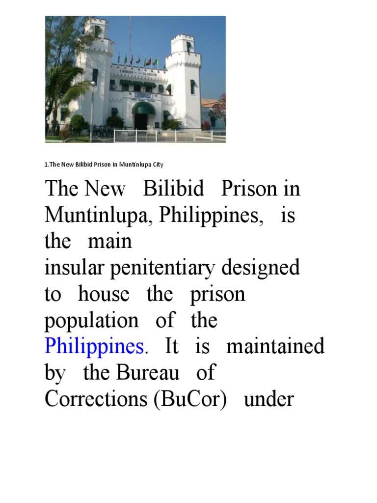 Philippines: 1.the New Bilibid Prison in Muntinlupa City | PDF | Prison ...