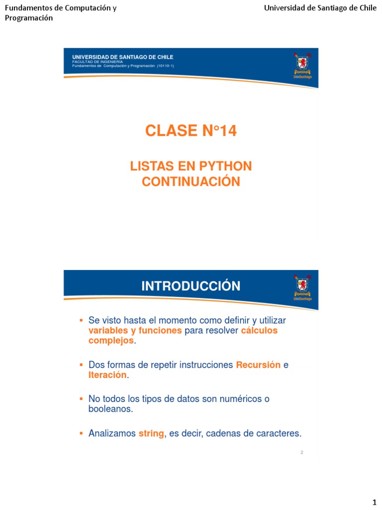 14.2 - Presentacion Listas - 2 | PDF | Programación de computadoras | Tipo de datos