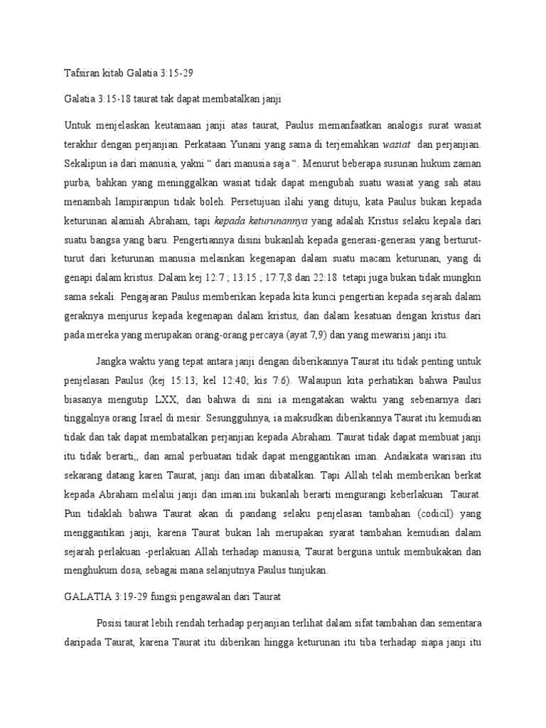 Tafsiran Kitab Galatia | PDF | Ilmu Sosial