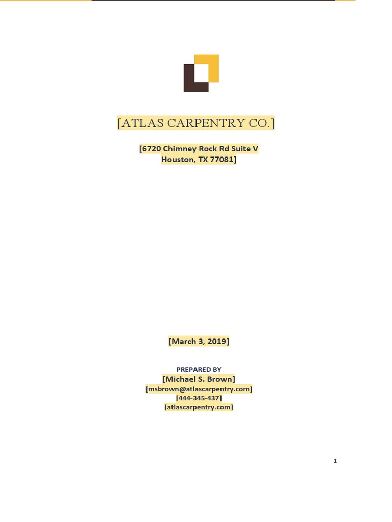 Construction Carpenter Business Plan | Download Free PDF | Income ...