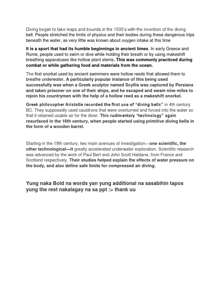 History of Scuba Diving | PDF