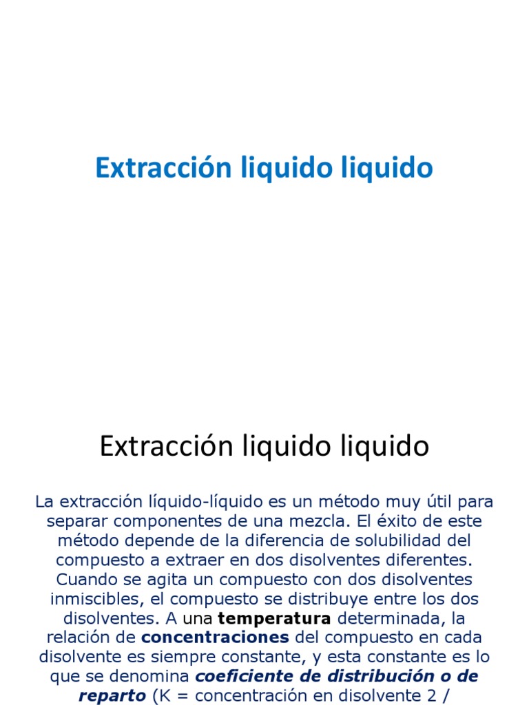 Extraccion Líquido Liquido | PDF | Solubilidad | Química