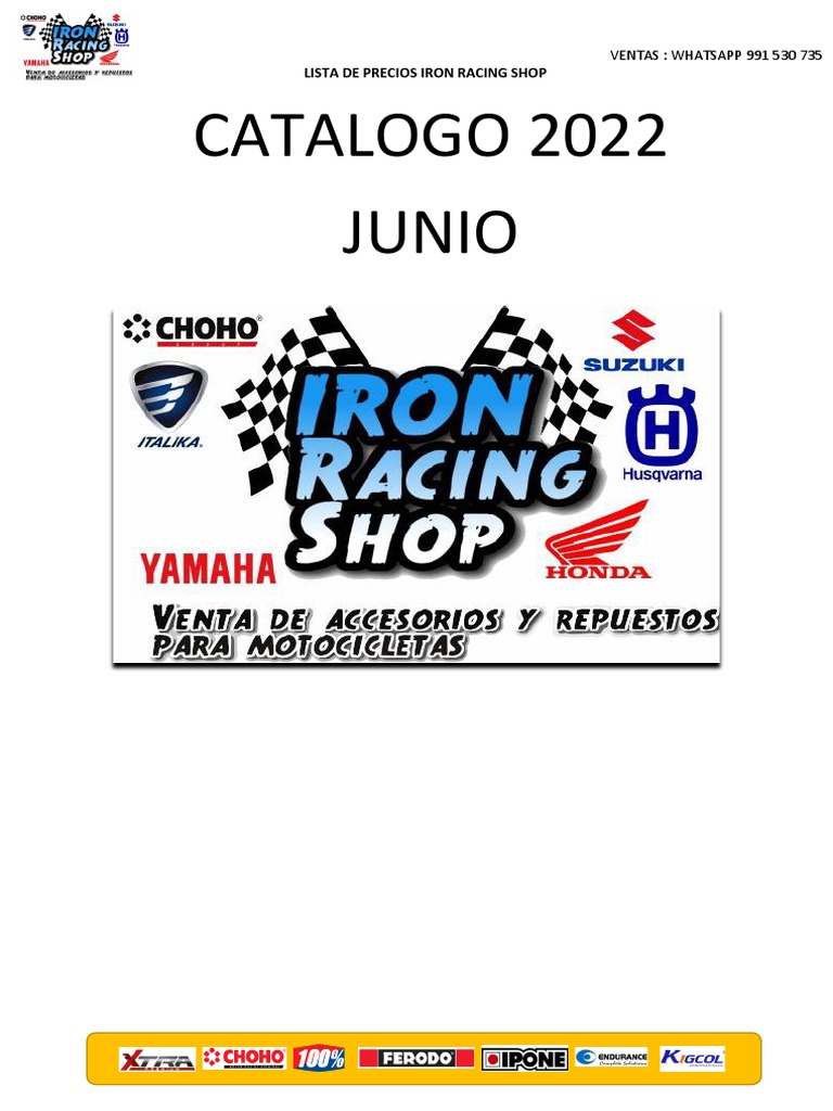 Catalogo 2022 Iron Racing Shop | PDF | Diseño gráfico | Arco iris