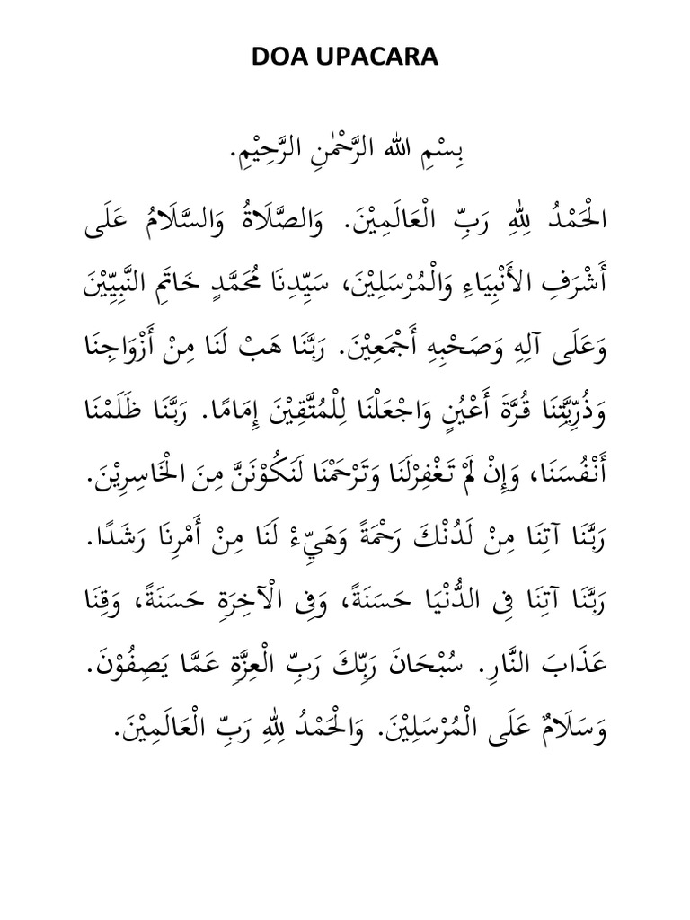 Doa Upacara | PDF