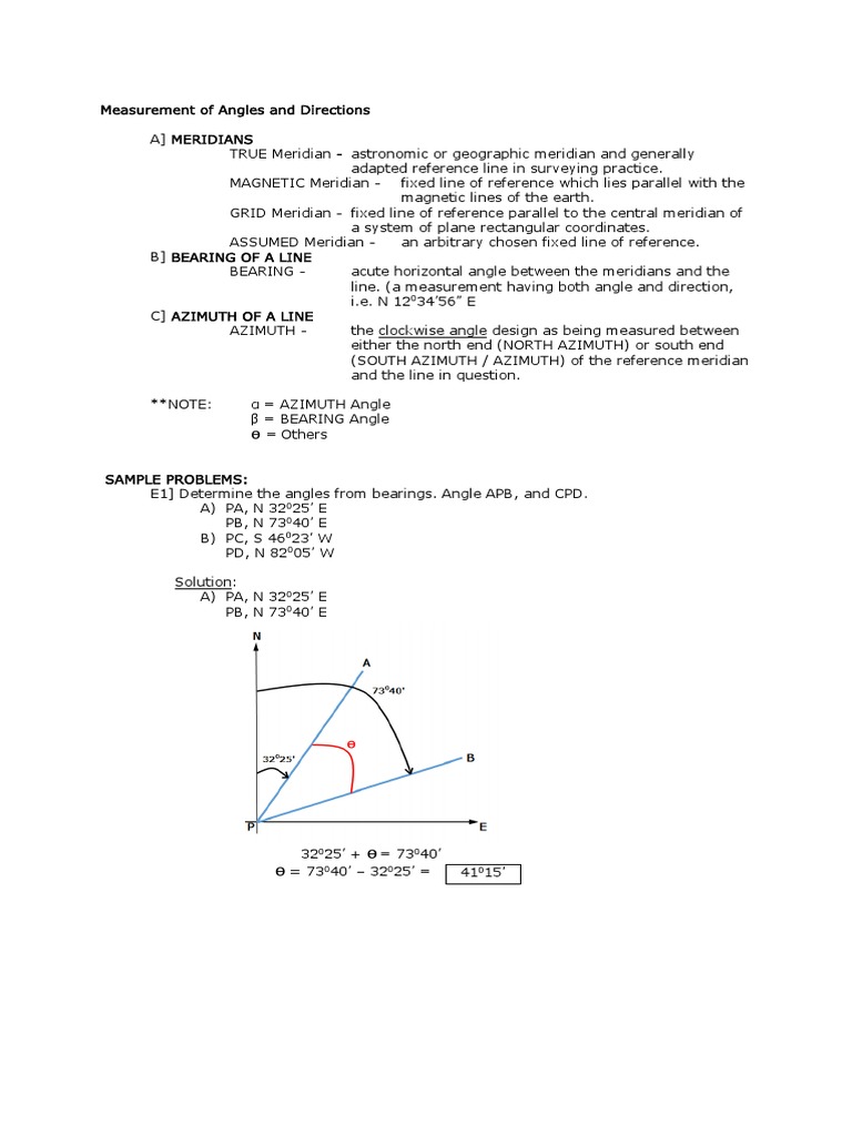 Angle and Directions | PDF | Azimuth | Angle