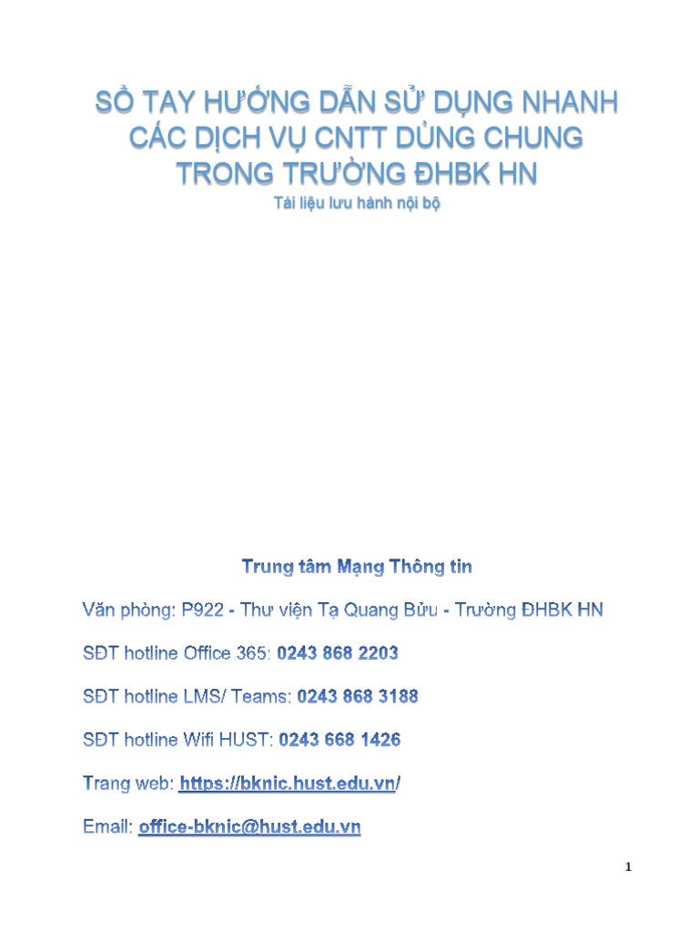 Sổ Tay Sử Dụng Các Dịch Vụ CNTT Cơ Bản | PDF