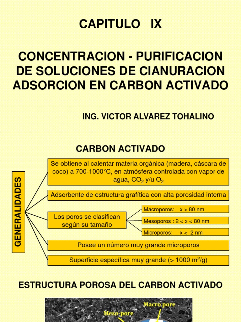Capitulo IX Concentracion y Purificacion de Soluciones Con Oro II | PDF | Adsorción | Oro