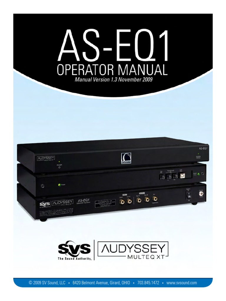 Aseq 1 Operatormanual Rev1 1 Lowres | PDF | Equalization (Audio) | Loudspeaker