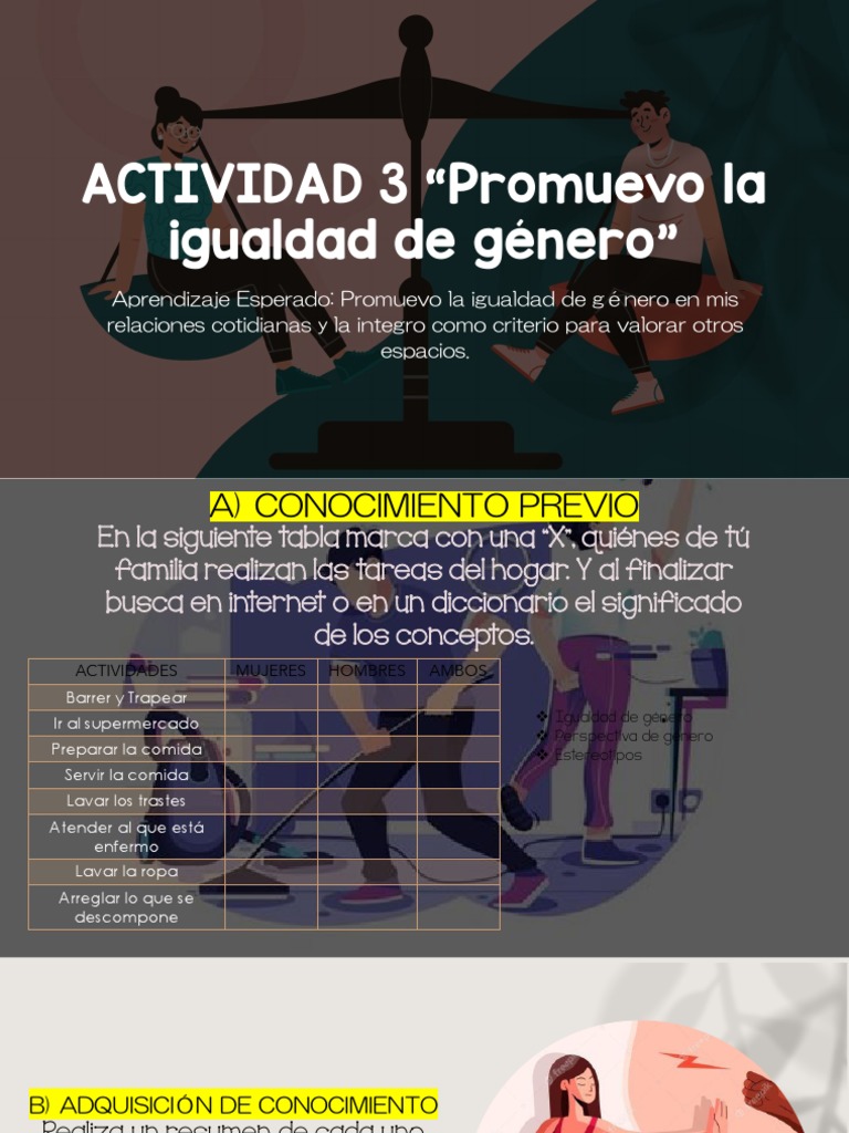 Actividad 3 Promuevo La Igualdad de Género | PDF | Ciencias sociales