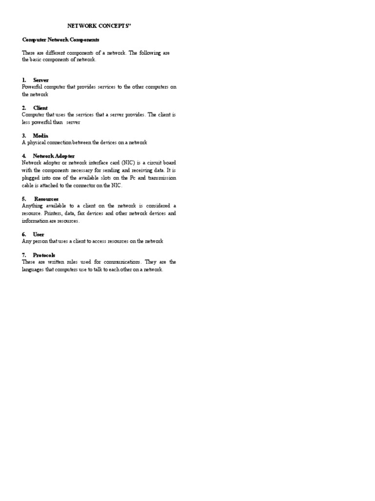 Network Concepts | PDF | Technology & Engineering