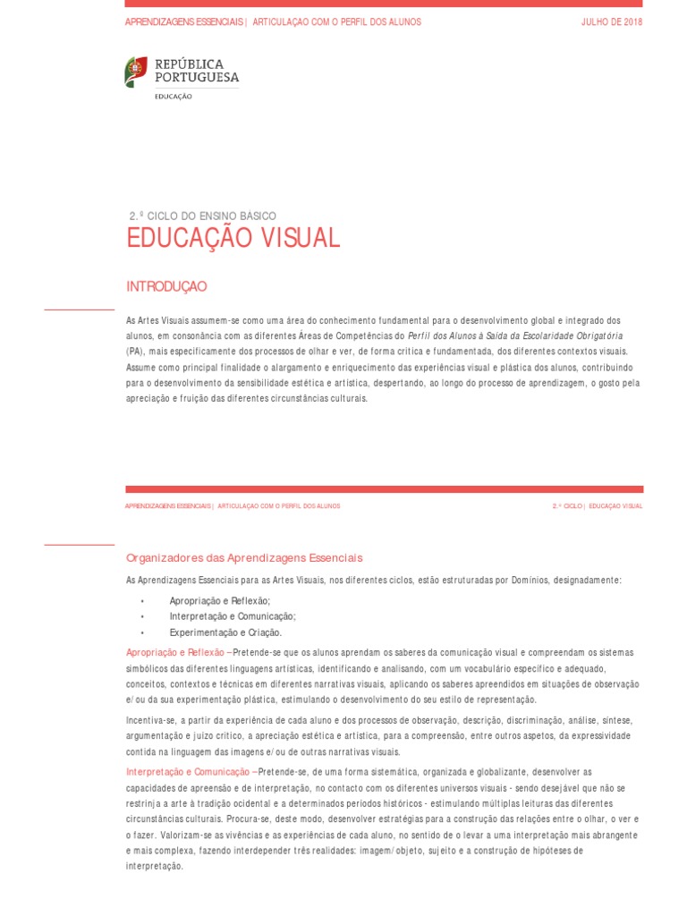 2.º Ciclo - Educacao Visual | PDF | Aprendizado | Comunicação