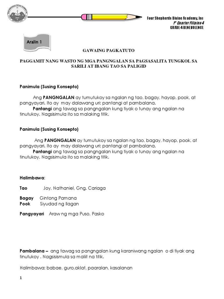 Fil. 4 Week 1 | PDF
