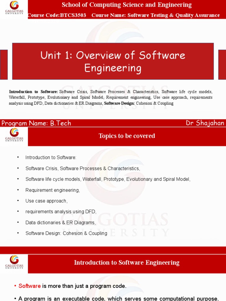 Stqa Unit 1 Pdf Use Case Software Development Process
