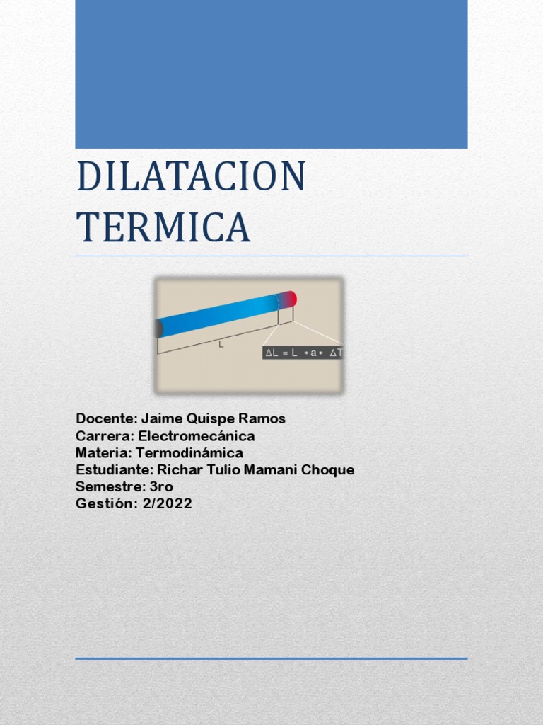 Dilatacion Termica | PDF | Expansión térmica | Física