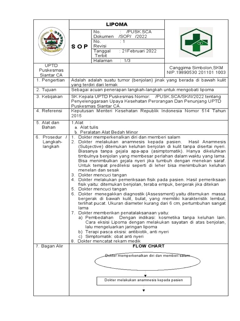 Sop Lipoma | PDF | Kesehatan Holistik