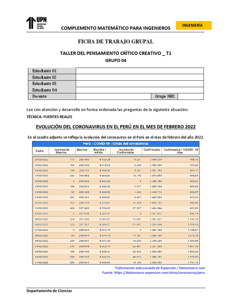 TPCC - 2022 - 2 - T1 - Grupo 04 | PDF | Matriz (Matemáticas) | Ingeniería
