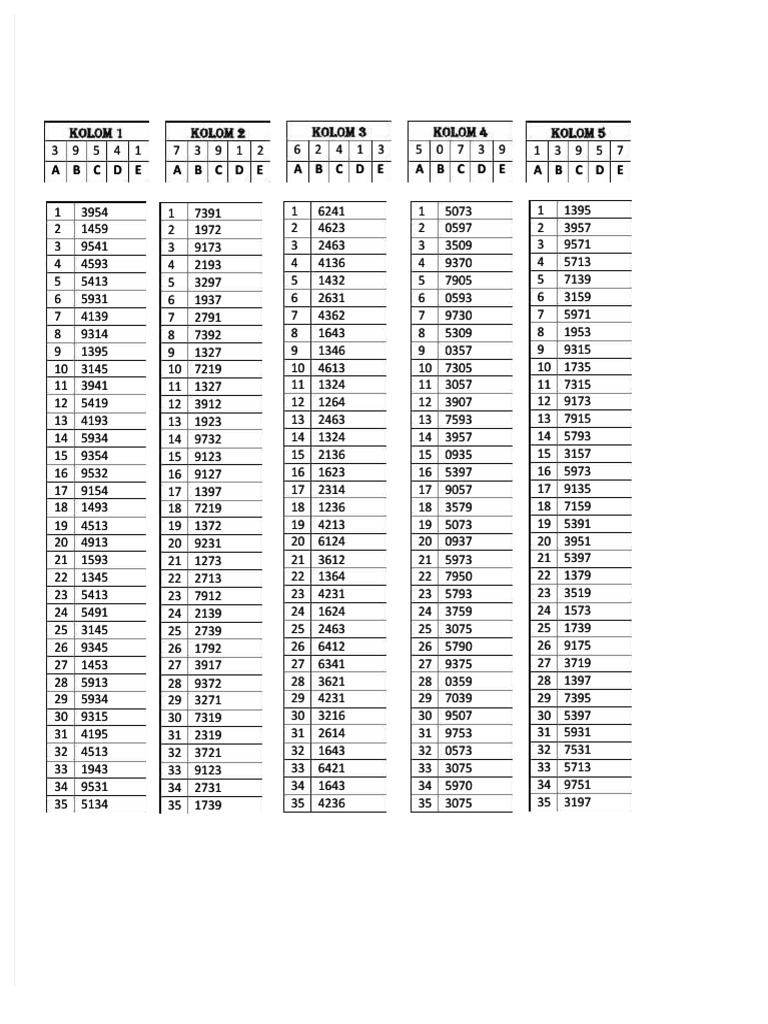 Tes Kecermatan Angka Hilang 2 | PDF | Bukaan catur | Catur