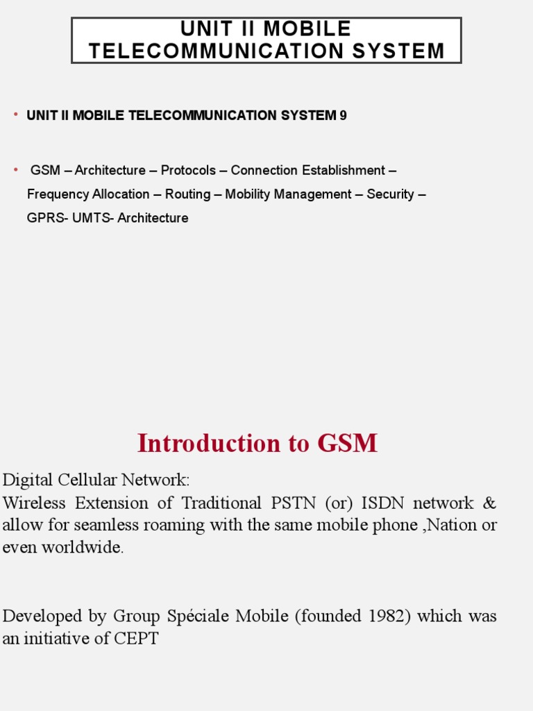 GSM Upto Connection Establishment | PDF | Gsm | Telecommunications